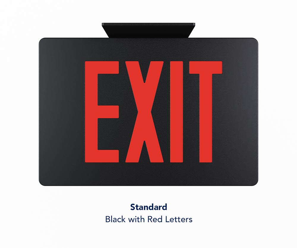 Brushed aluminum exit signs | Wet location and hybrid options | Isolite
