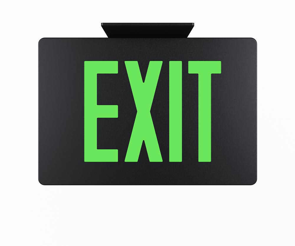 Brushed aluminum exit signs | Wet location and hybrid options | Isolite