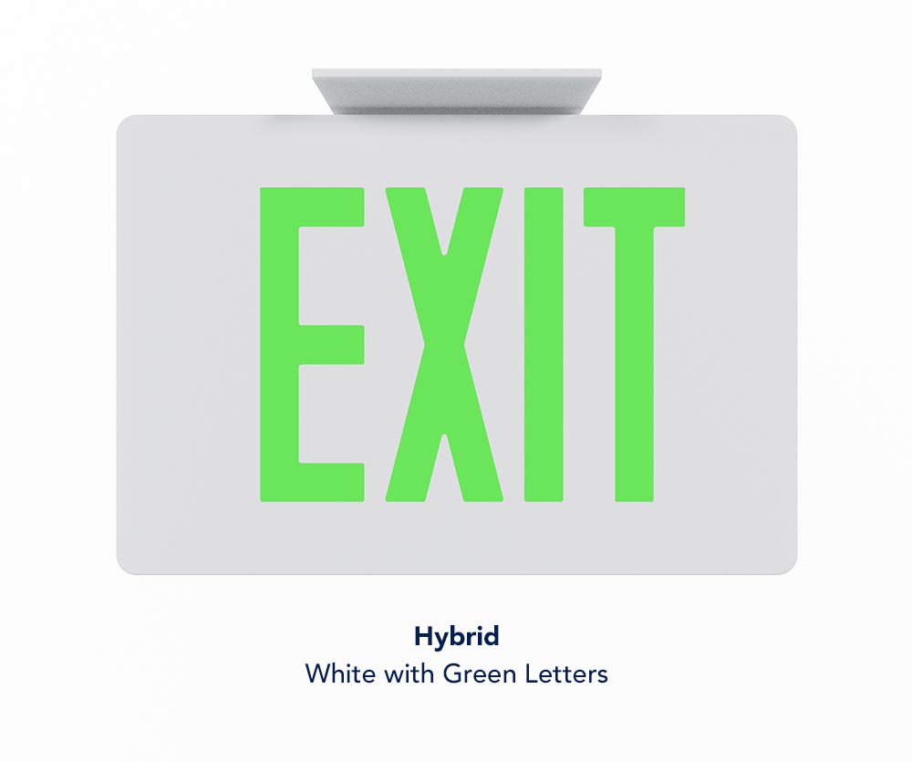Brushed aluminum exit signs | Wet location and hybrid options | Isolite