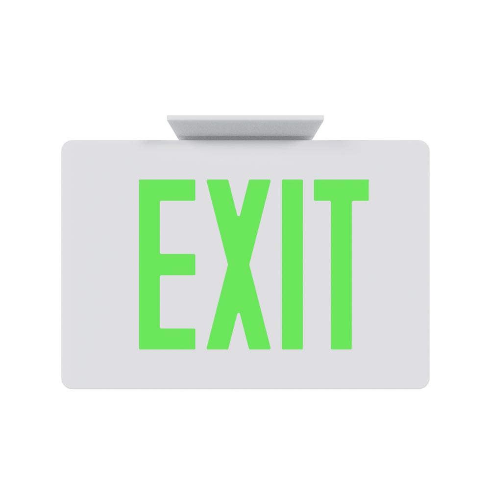 Brushed aluminum exit signs | Wet location and hybrid options | Isolite