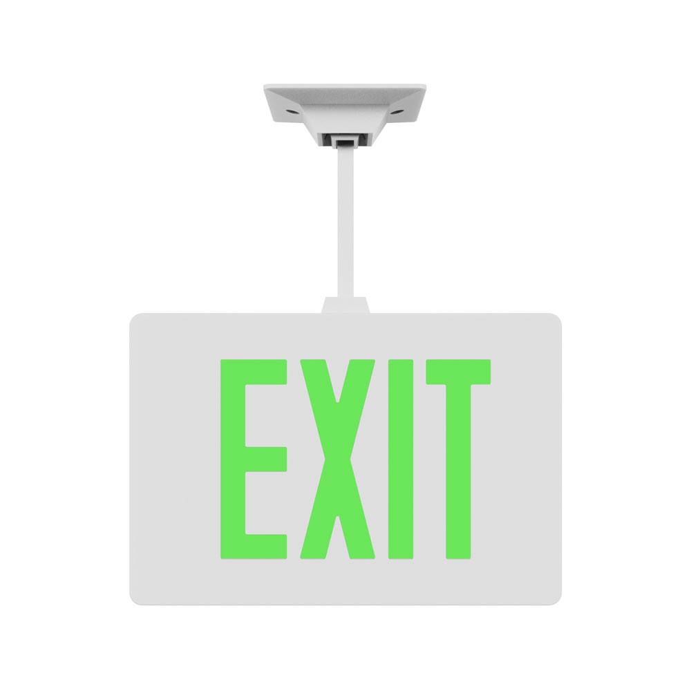 Brushed aluminum exit signs | Wet location and hybrid options | Isolite