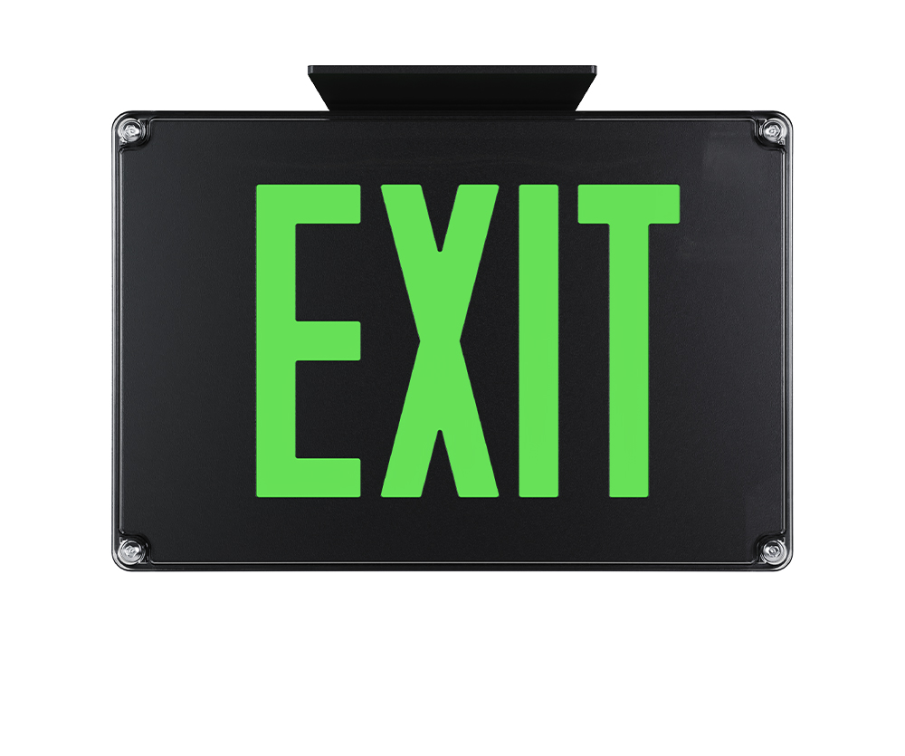 Brushed aluminum exit signs | Wet location and hybrid options | Isolite