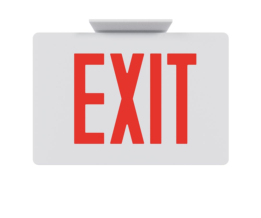 Brushed aluminum exit signs | Wet location and hybrid options | Isolite